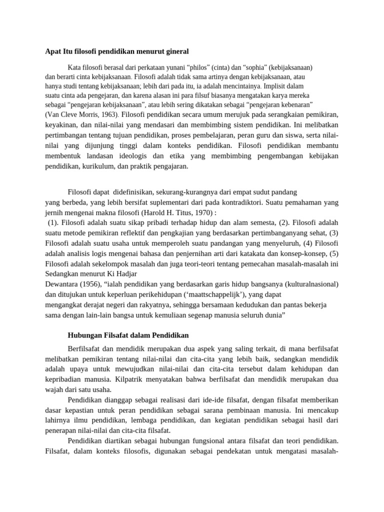 Makna dan Peran Filosofi Pendidikan | PDF