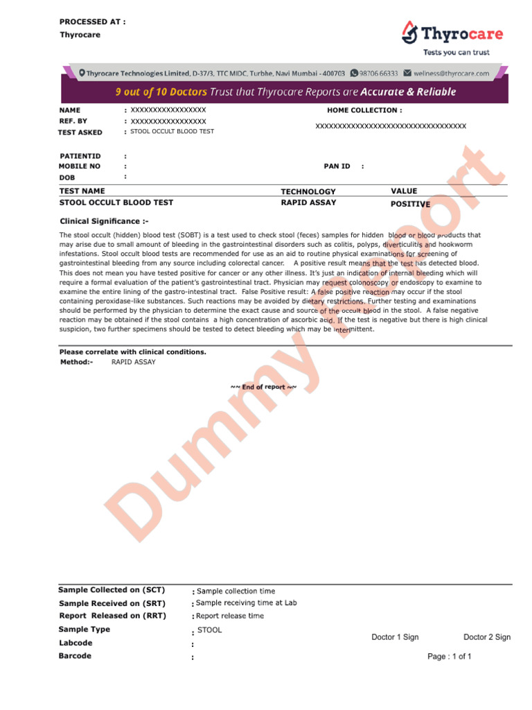 Name Ref. by Test Asked::: Home Collection:: Thyrocare Processed at ...