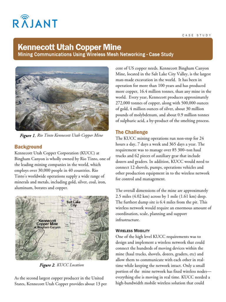 Rajant Case Study Kennecott Utah Copper Mine | PDF | Computer Network ...