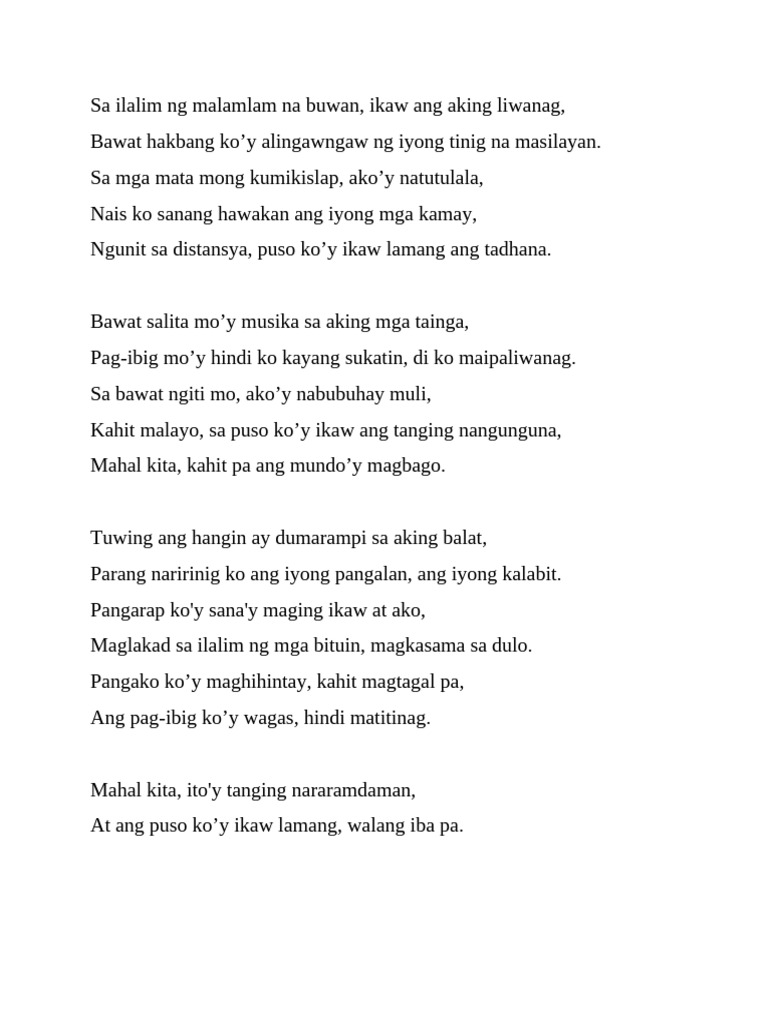 Sa Ilalim Ng Malamlam Na Buwan | PDF