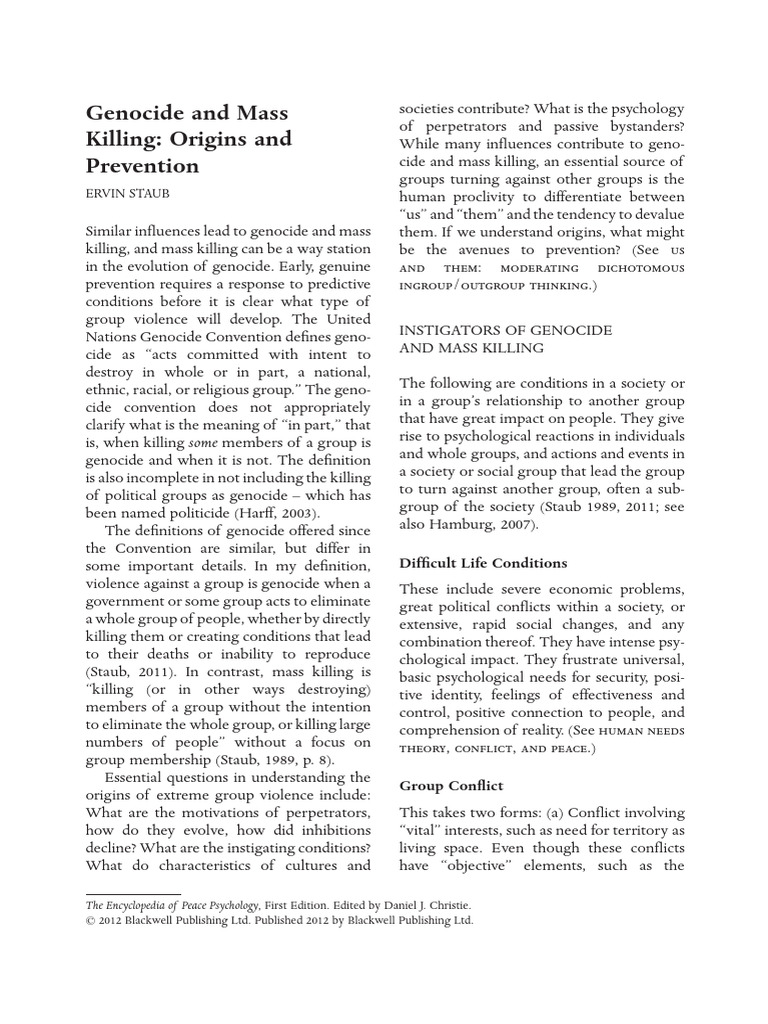 Understanding Genocide Origins and Prevention | PDF | Genocides | Violence