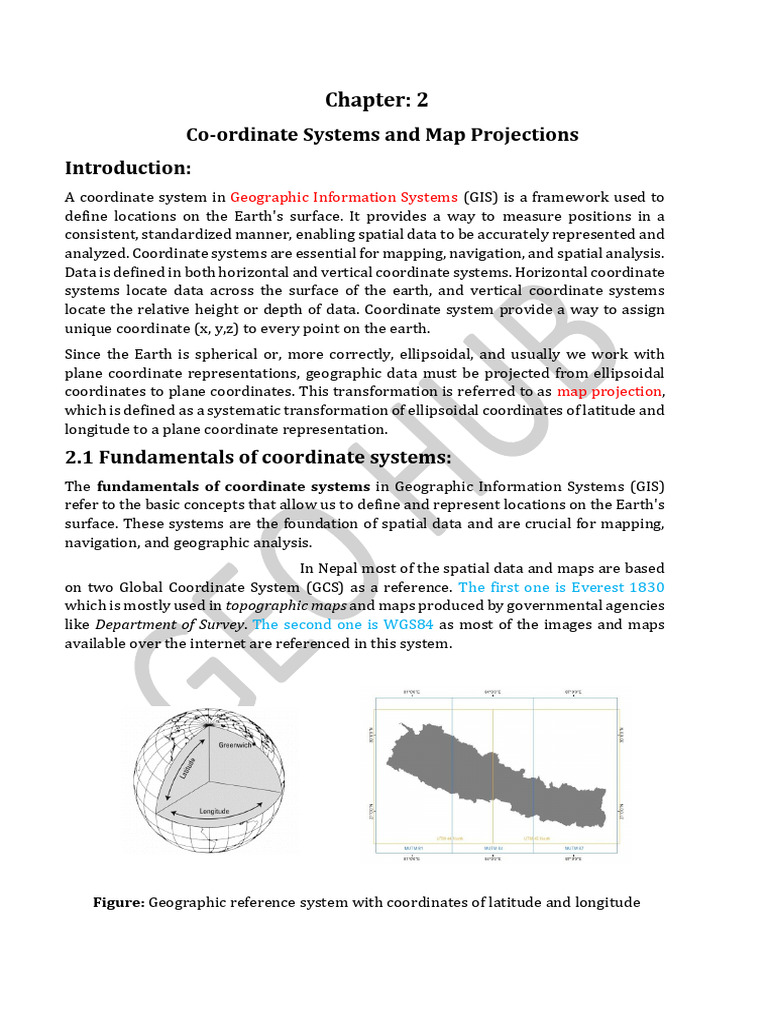 Chapter 2 (Coordinate Systems and Map Projections) | PDF | Latitude | Longitude