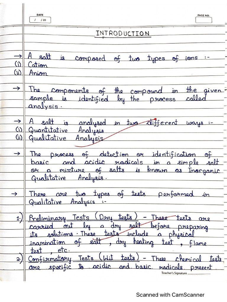 Chemistry Practicals-Class X | PDF