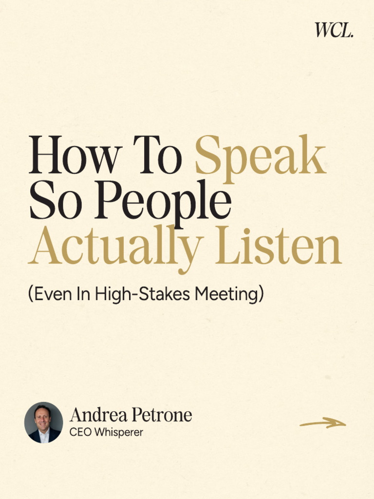 How To Speak So People Actually Listen | PDF