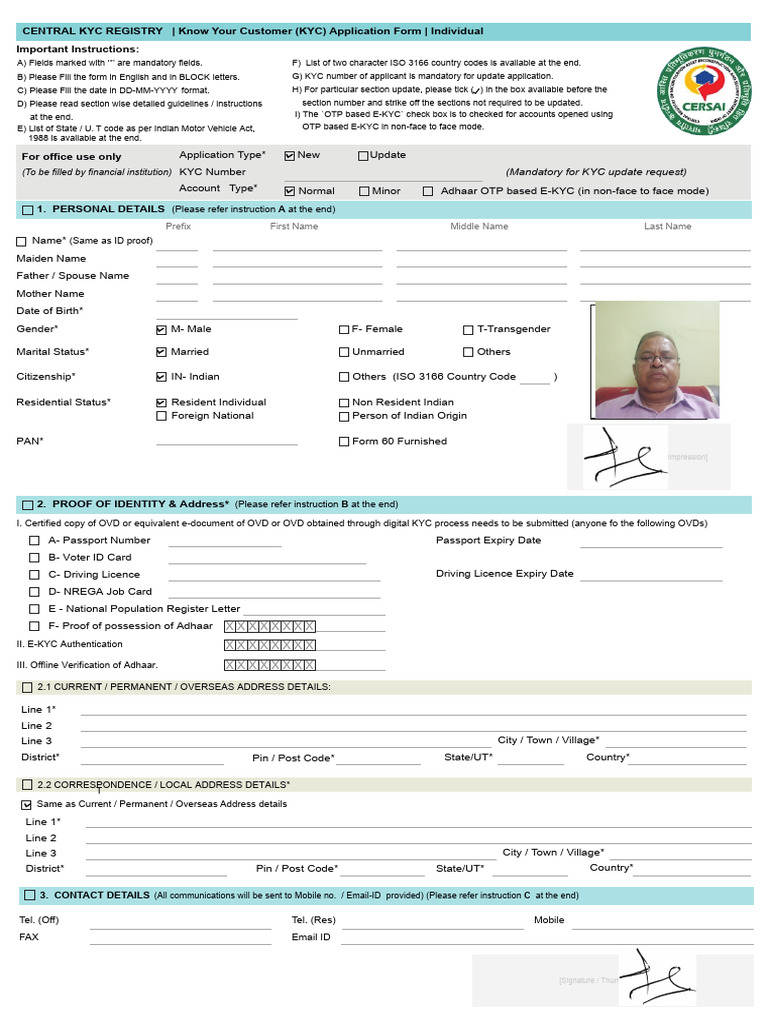 Ckyc Form F | PDF | Identity Document | Applications Of Cryptography
