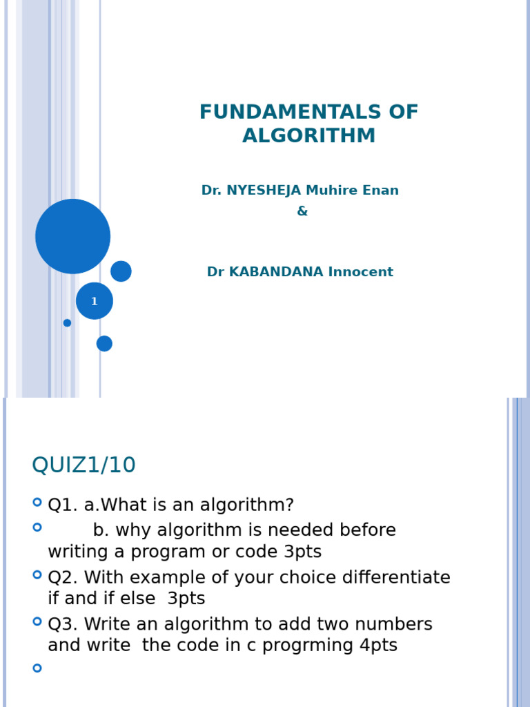 LECTURER Fundamental of Algorithm--UNI | PDF | Algorithms | Computer Programming