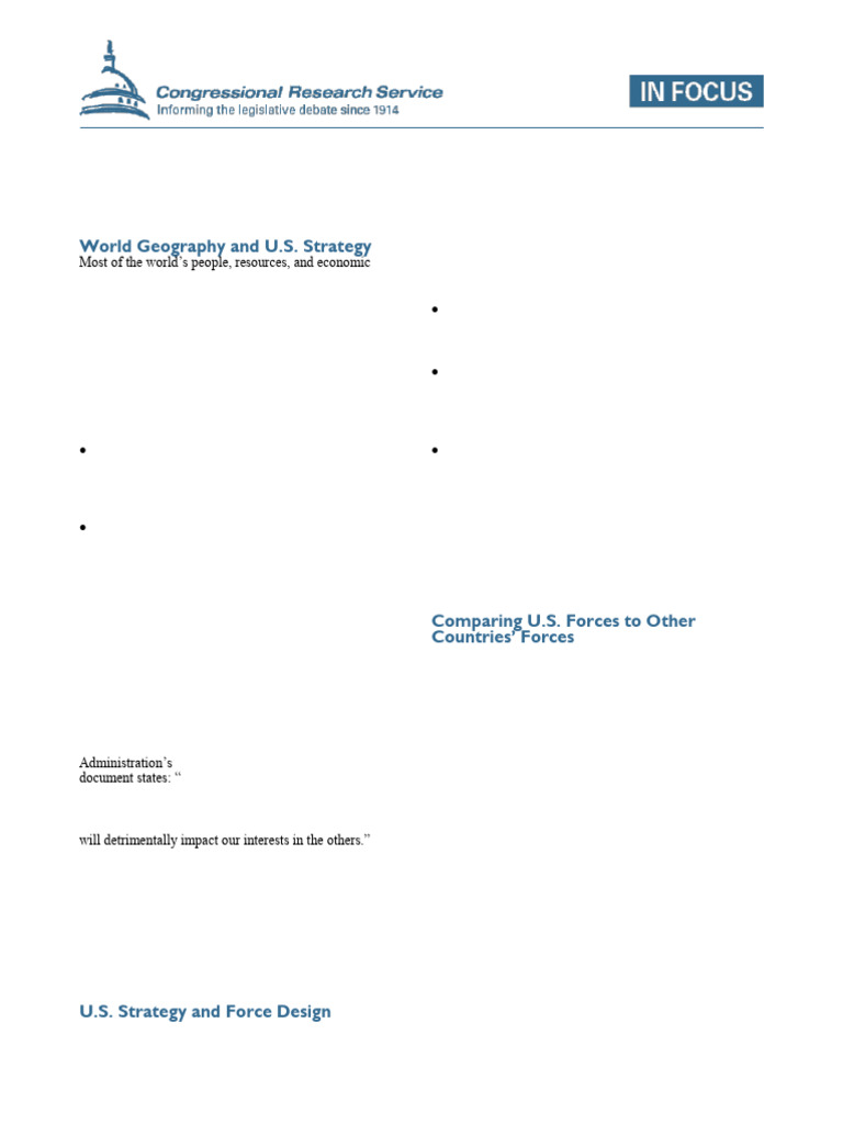 CRS - Defense Primer - Geography, Strategy, and US Force Design (Nov ...