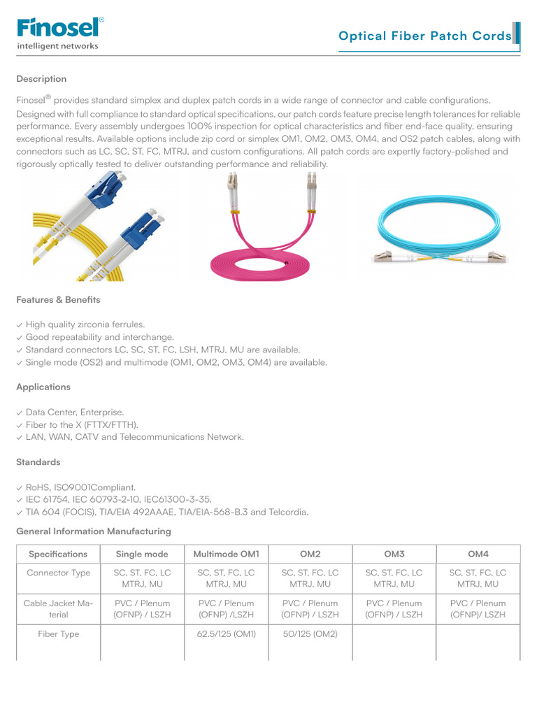 Ofc Patch Cord Fpcs2lclc005 | PDF | Electrical Equipment ...