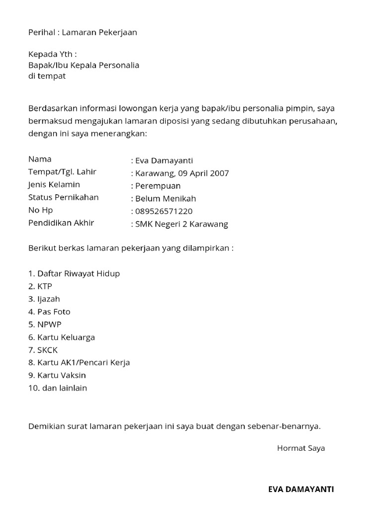 CV Eva Damayanti 2025 | PDF