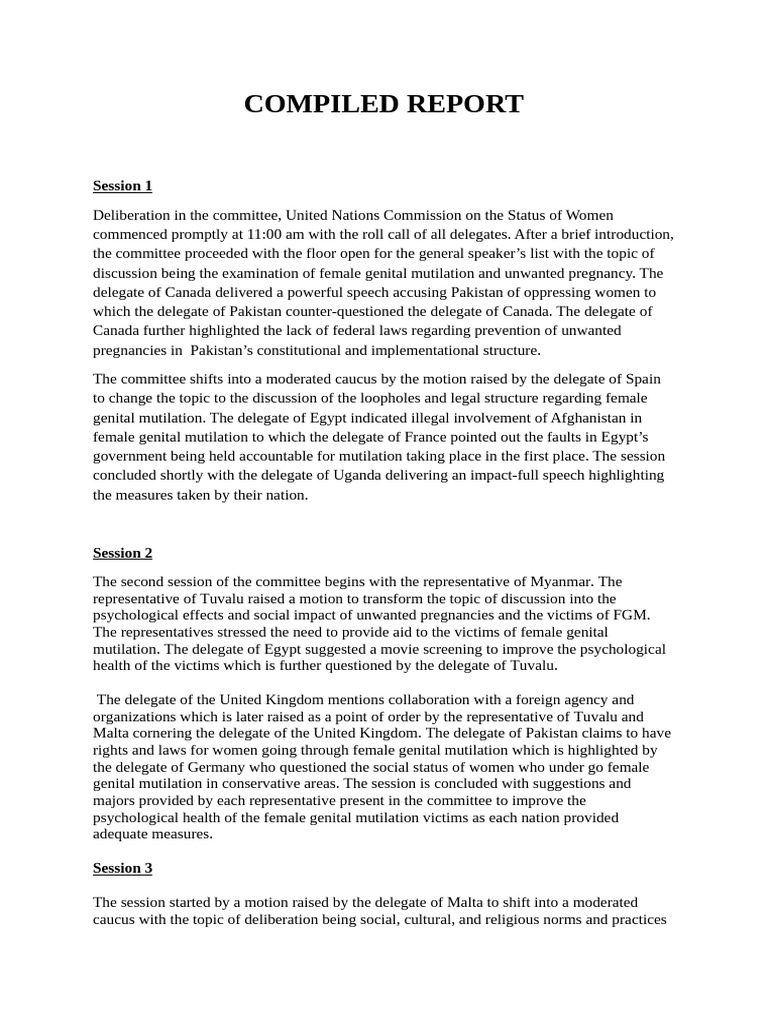 Compiled Report | PDF | Female Genital Mutilation | Woman