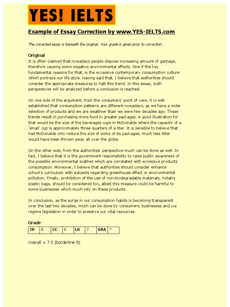 Example of Essay Correction by YES-IELTS | PDF | Essays | Mc Donald's