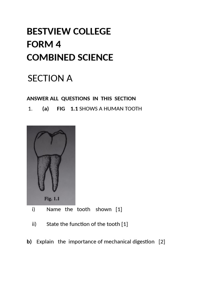 Combined Science Exam Questions Guide | PDF | Sodium Hydroxide | Diet ...