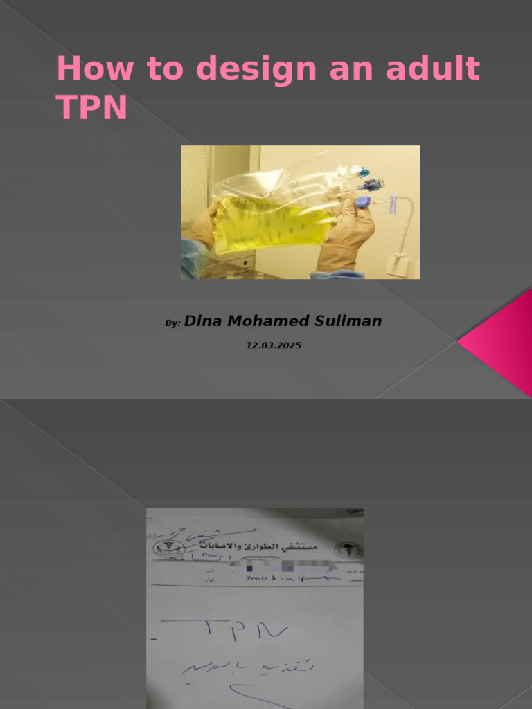 How To Design An Adult TPN - Modified | PDF | Body Mass Index | Calorie