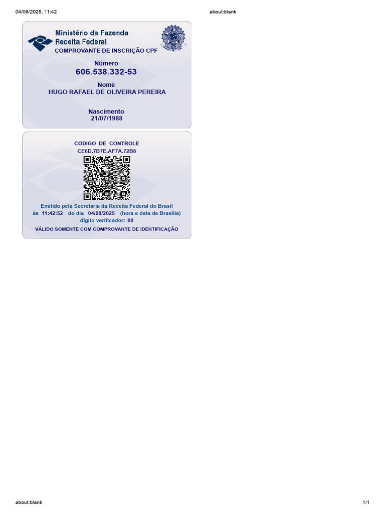 Comprovante CPF | PDF