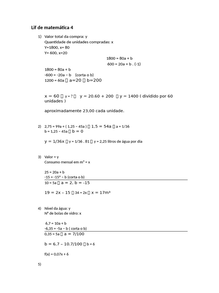 Lif de Matemática 4 | PDF