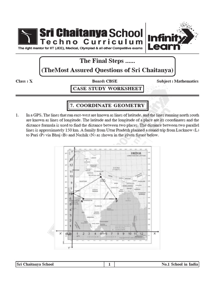 Coordinate Geometry Case Study for Class 10 | PDF | Elementary Geometry ...