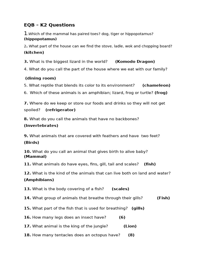 K2-English Quiz Bee Revised 2025 | PDF | Leaf | Foods