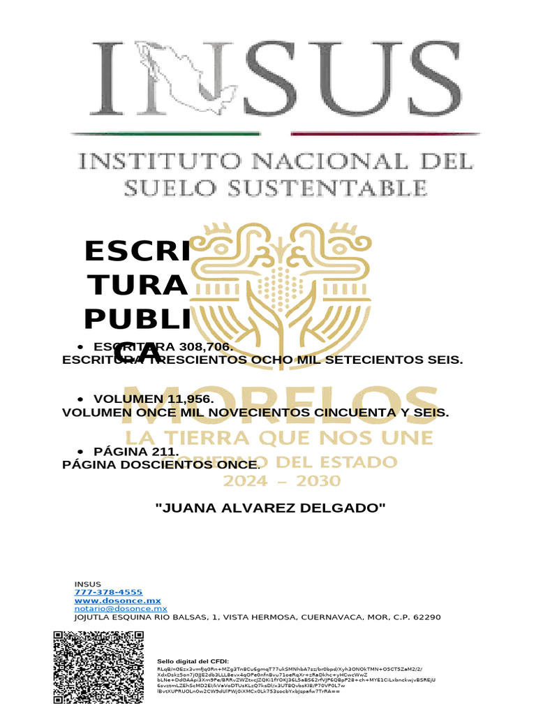 PORTADA ESCRITURA | PDF