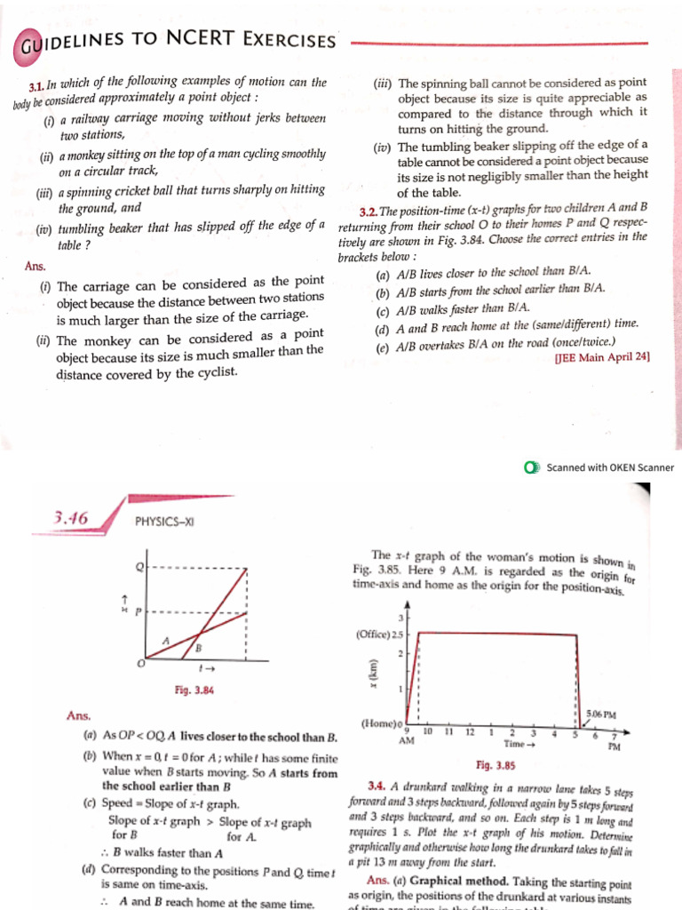 Physics C-2 Motion in A Straight Line (Ncert Exercises) | PDF
