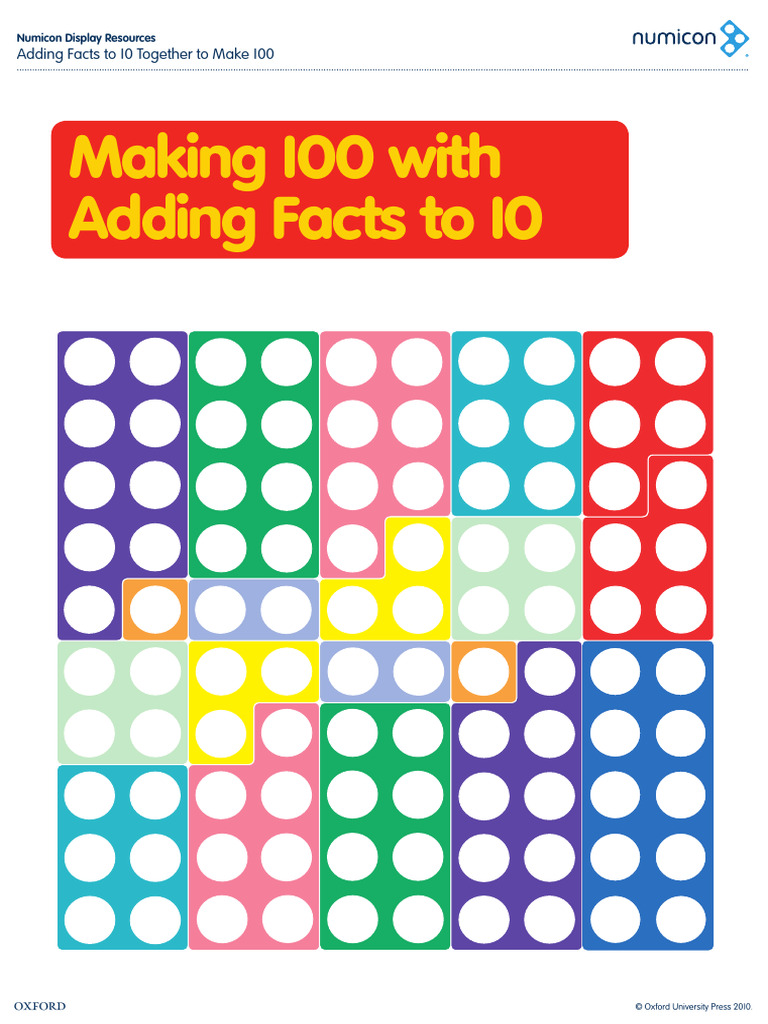 Numicon Pcms Adding Facts To 10 To Make 100 | PDF