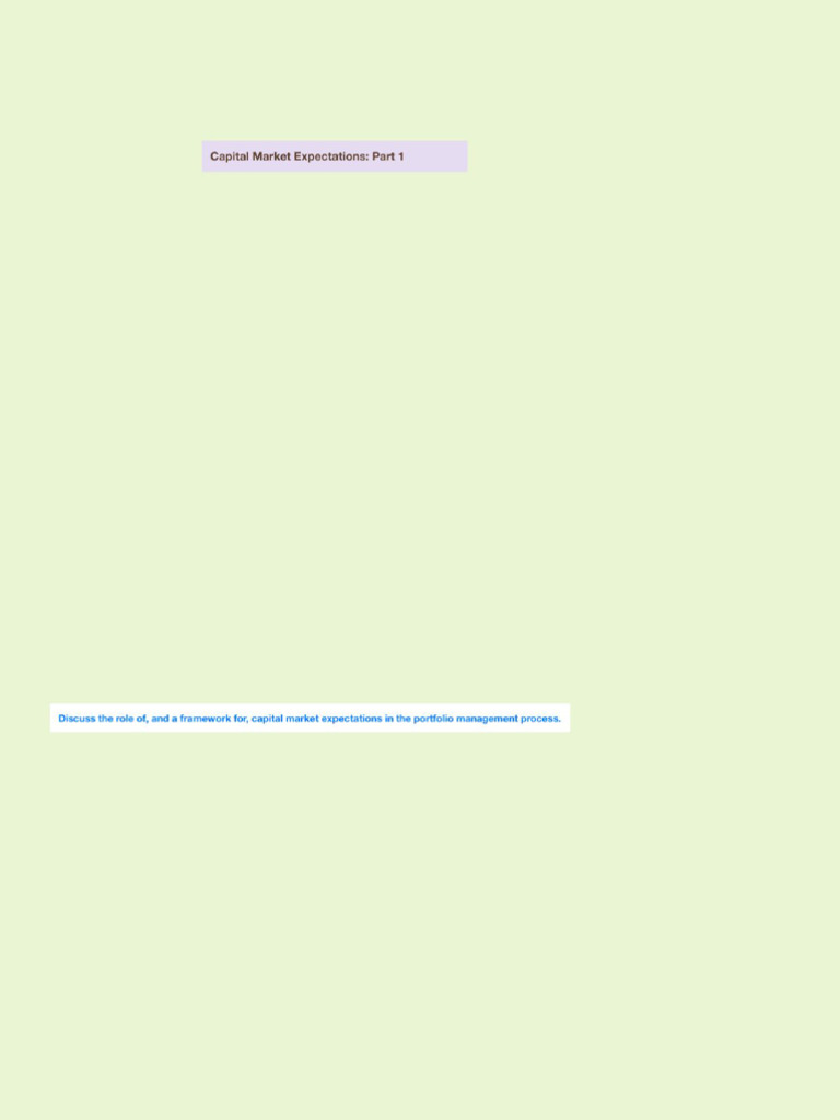 Capital Market Expectations - Part 1 | PDF