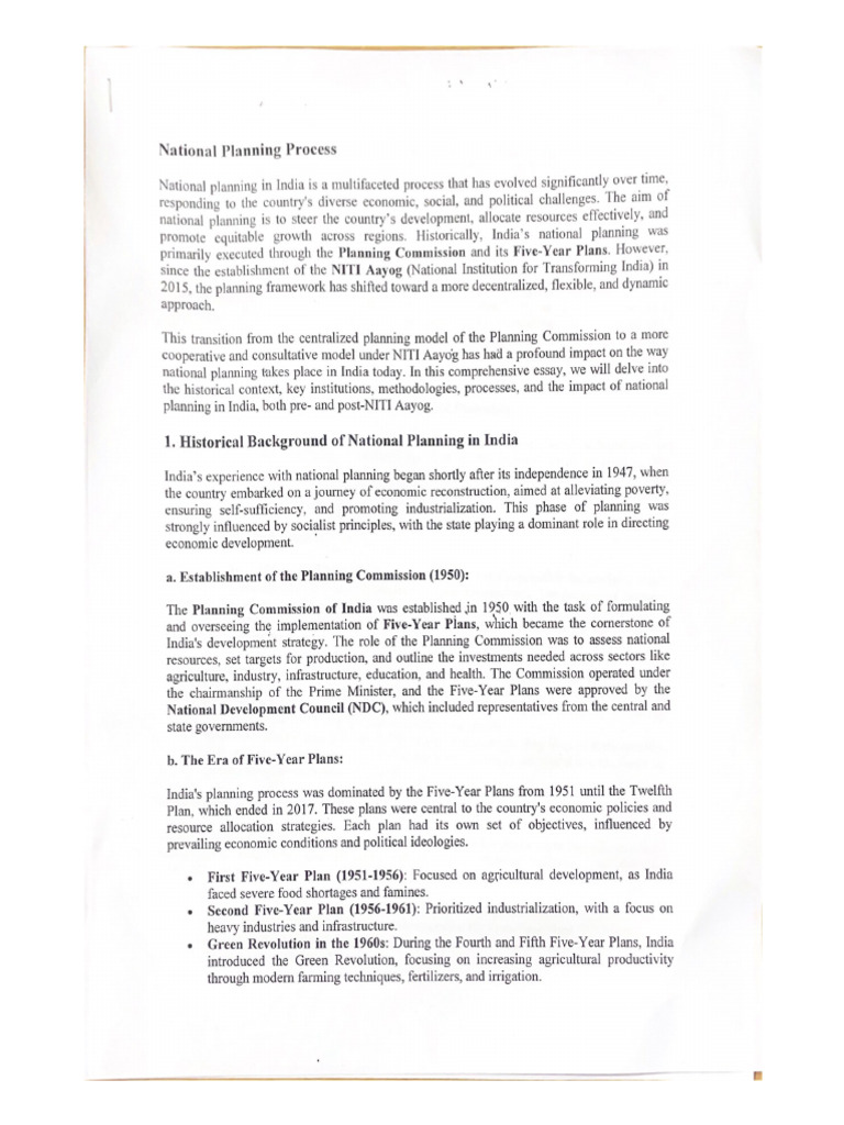 National Planning Process | PDF