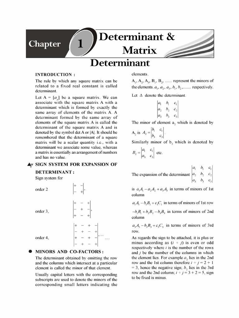 1. Determinant and Matrix | PDF