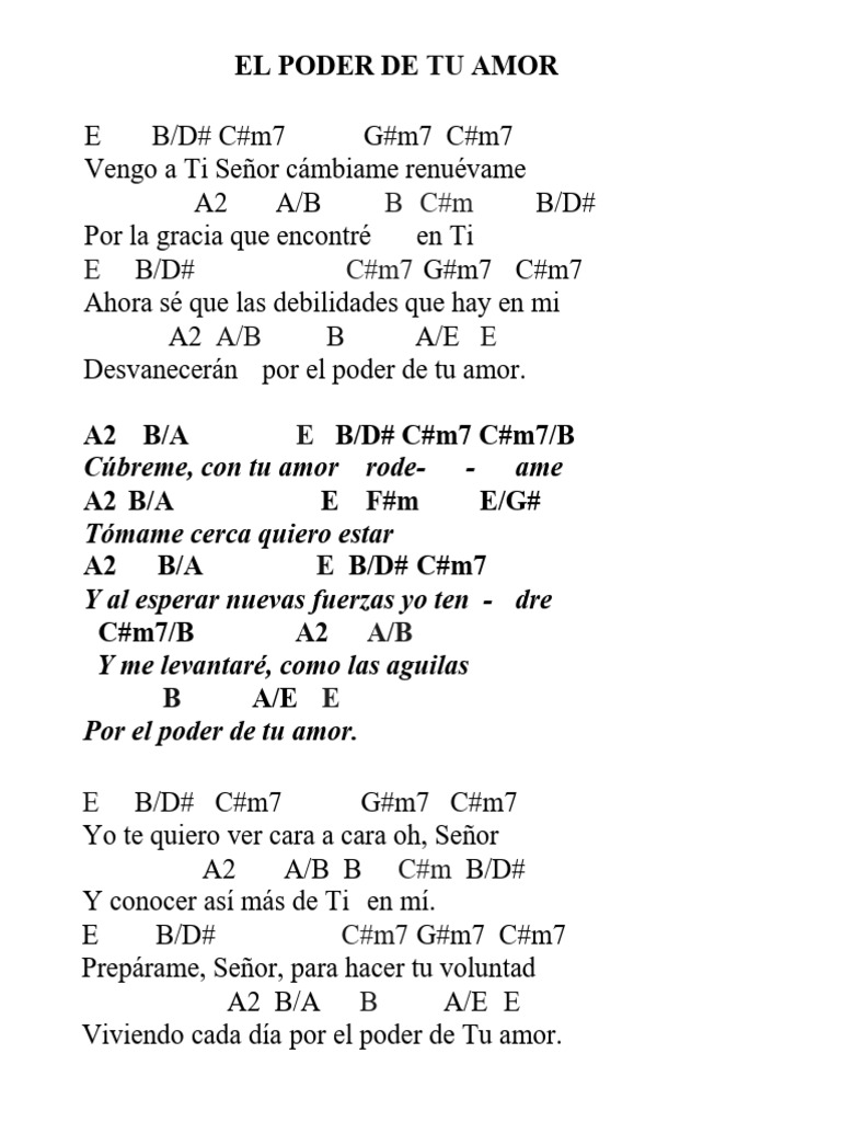 Poder de tu amor en la fe | PDF