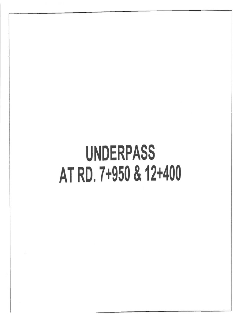 Underpasses at KM 7+950 & 12+400 | PDF