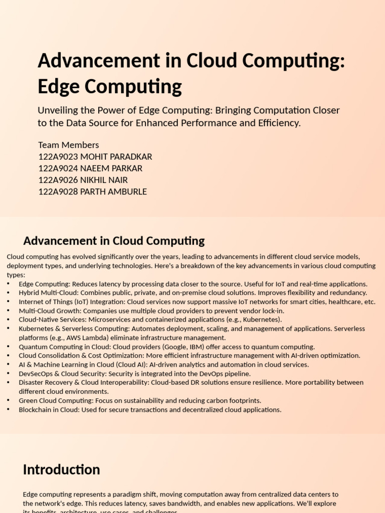 Advancement in cloud computing- Edge computing | PDF | Cloud Computing ...