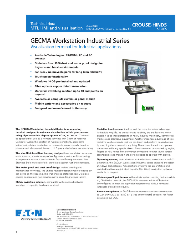 Crouse Hinds Mtl Gecma Industrial Workstation Datasheet | PDF ...