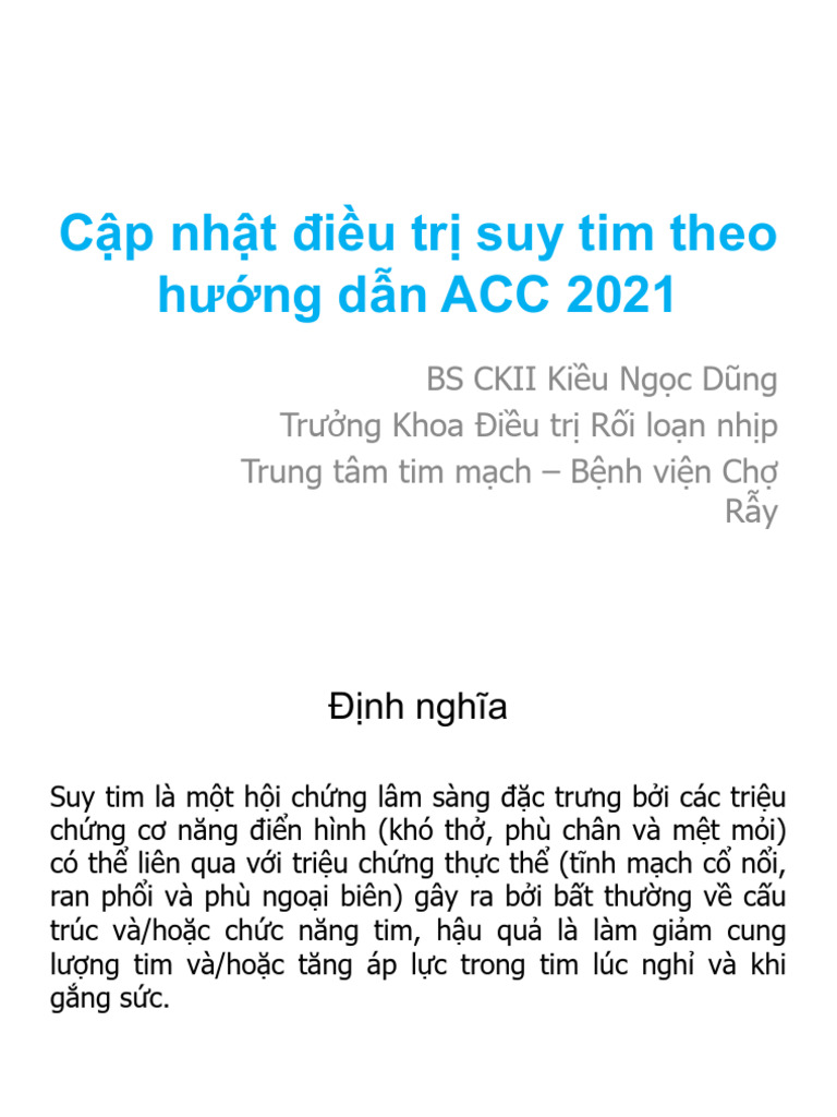 Cap Nhat Dieu Trị Suy Tim Den 2021 | PDF