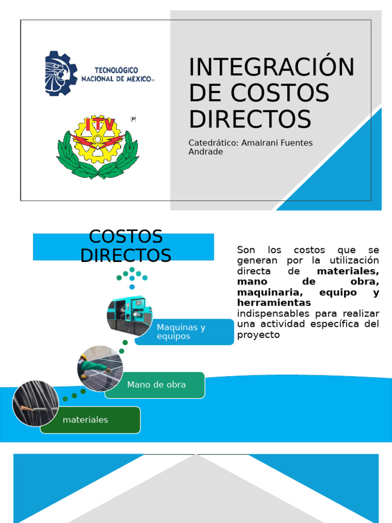 U3 Integración De Costos Directos Pdf Salario Depreciación