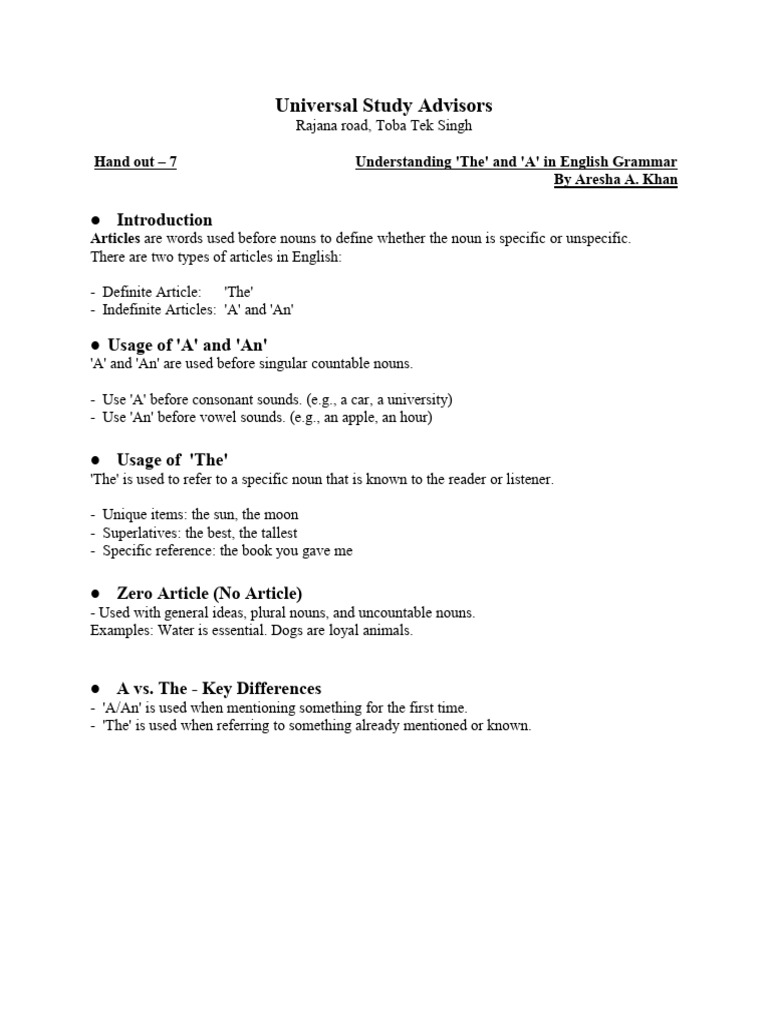 Handout 7 | PDF