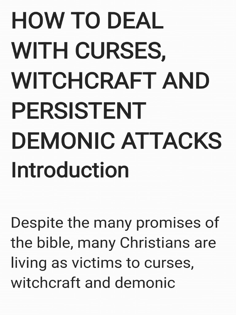 How To Deal With Witchcraft, Curses and Persistant - 250724 - 184110 | PDF