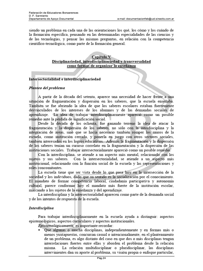 Cullen Critica de Las Razones de Educar CAP. V Y VI | PDF | Plan de estudios | Conocimiento