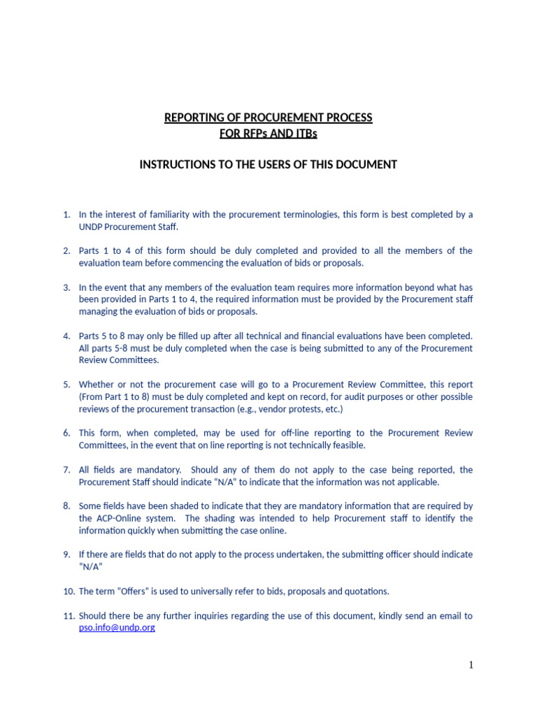 RFP vs ITB Procurement Evaluation Guide | PDF | Offer And Acceptance ...