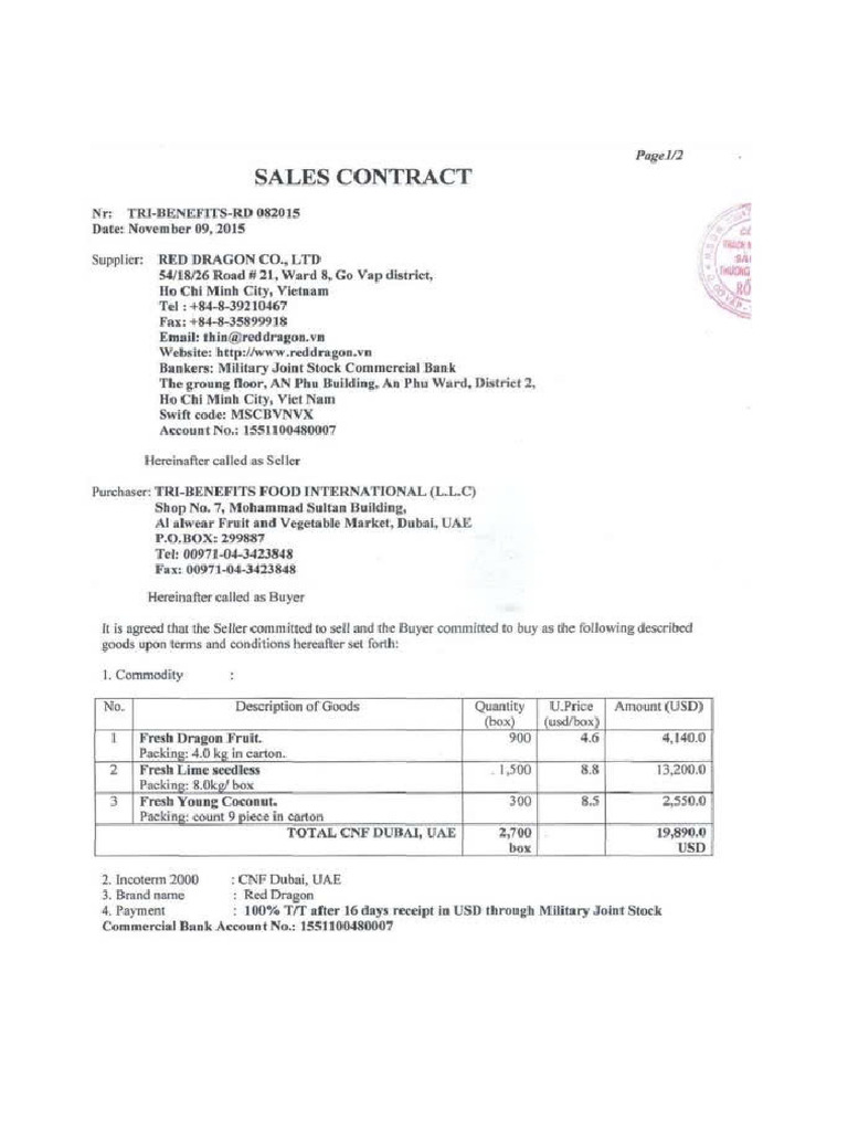 Contract 1-Đã G P | PDF