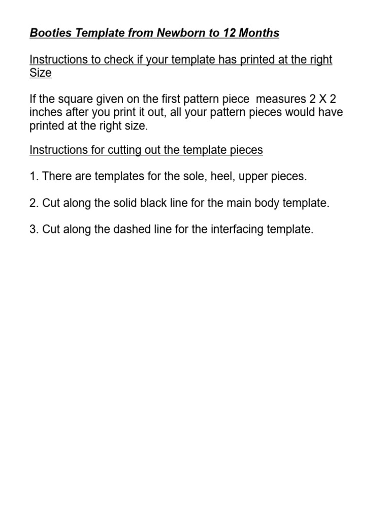 Booties Template New | PDF