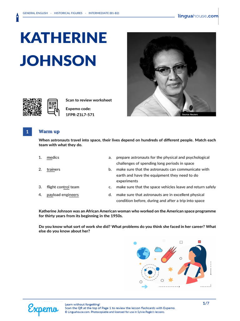 Katherine Johnson: Space Pioneer Insights | PDF | Katherine Johnson ...