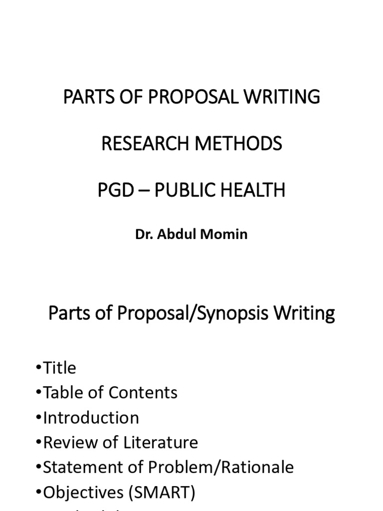 Parts of Proposal Writing | PDF