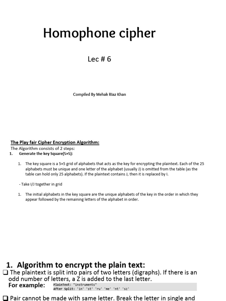 CRYPTO LEC 4 Hill Cipher | PDF | Matrix (Mathematics) | Encryption