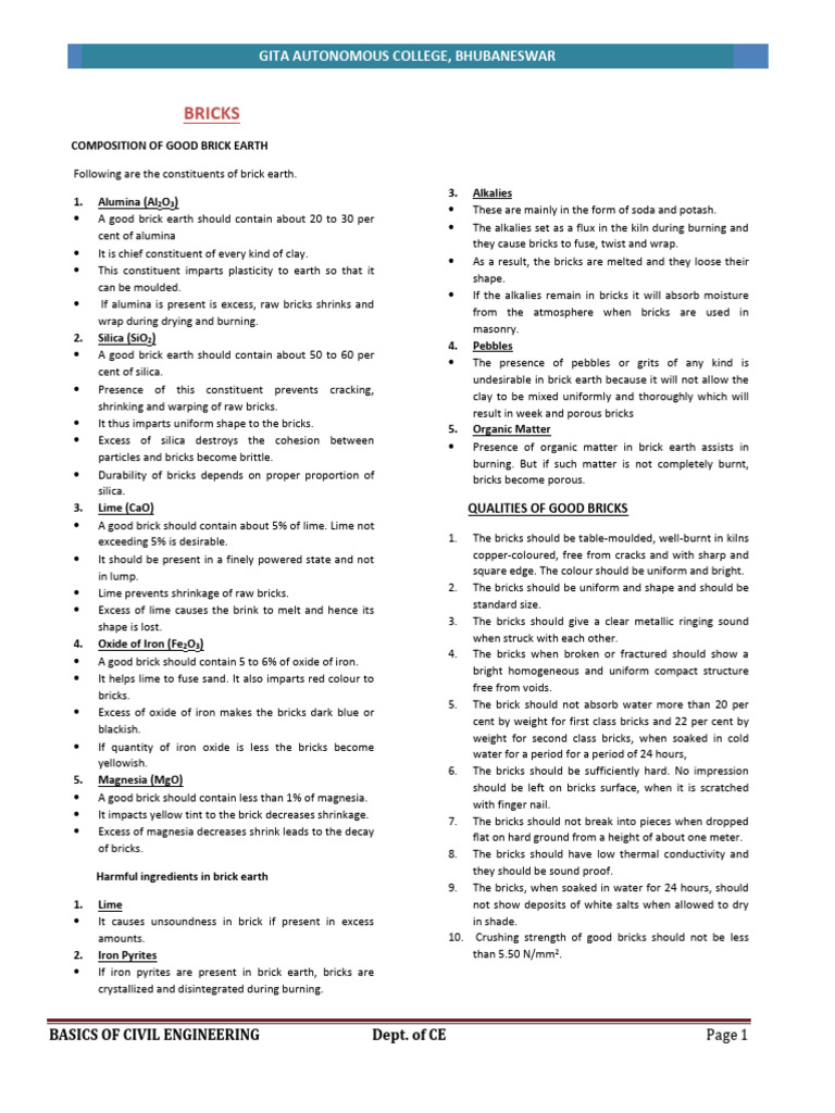 Basics of Civil Engineering_240418_071744 | PDF | Rock (Geology) | Brick