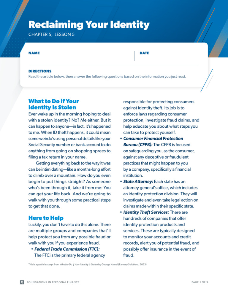 Protecting Your Identity: Key Steps | PDF | Identity Theft | Credit History