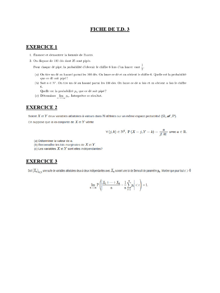Fiche de TD 3 | PDF
