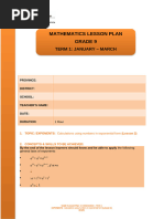 Grade 9 Exponents Lesson Plans | PDF | Exponentiation | Mathematics
