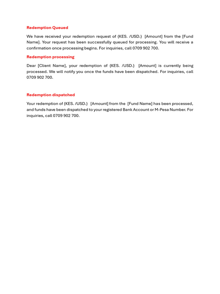Mesaging Redemption Template | PDF