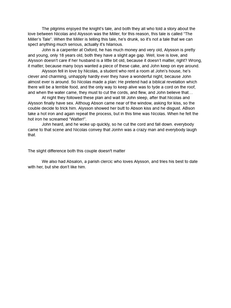 The Miller's Tale | PDF