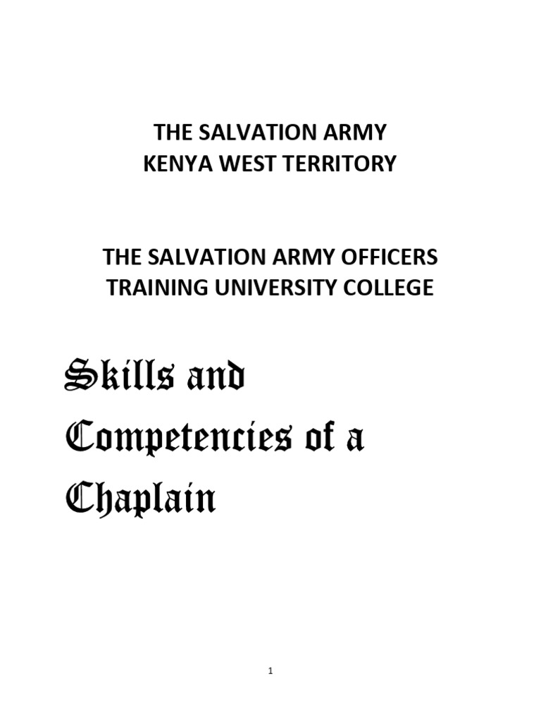 Skills and Competencies of A Chaplain | PDF | Mentorship | Governance