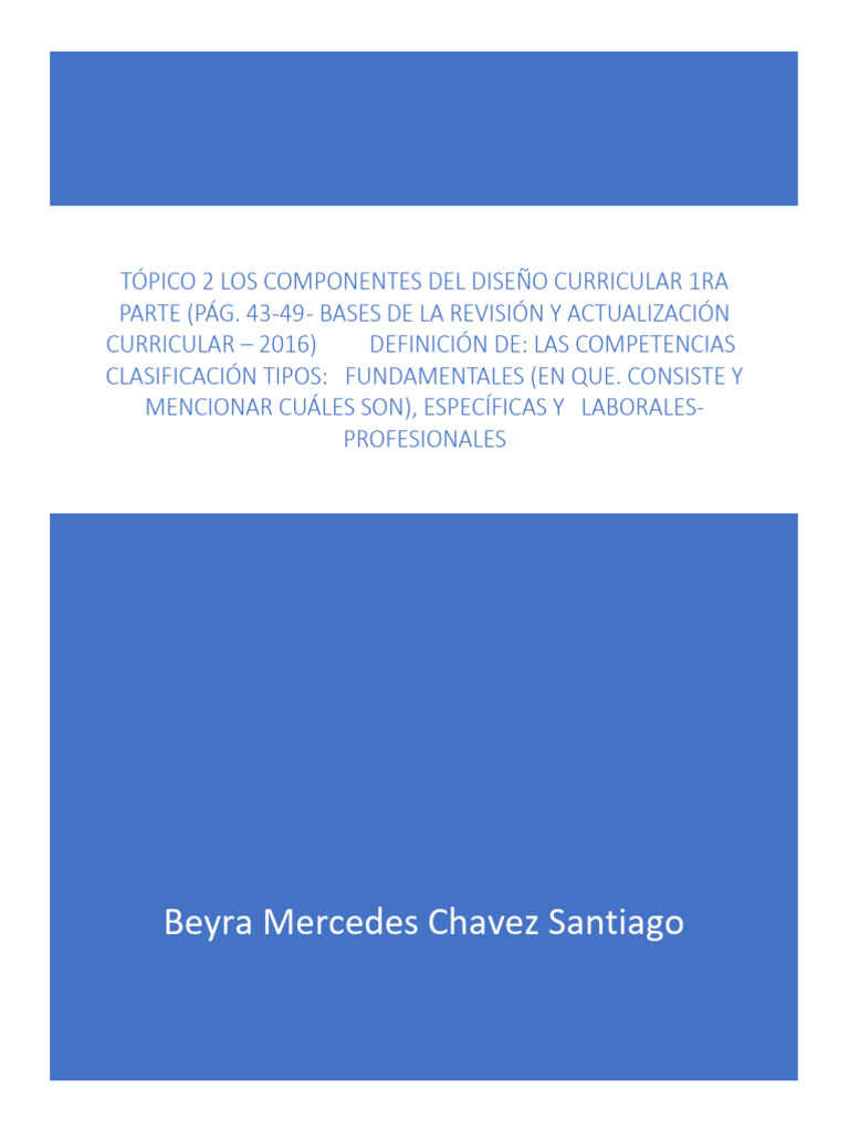 Componentes del Diseño Curricular | PDF